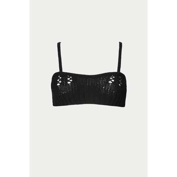GOEN.J | Tops | New Goenj Crochet Knit Bra In Black | Poshmark